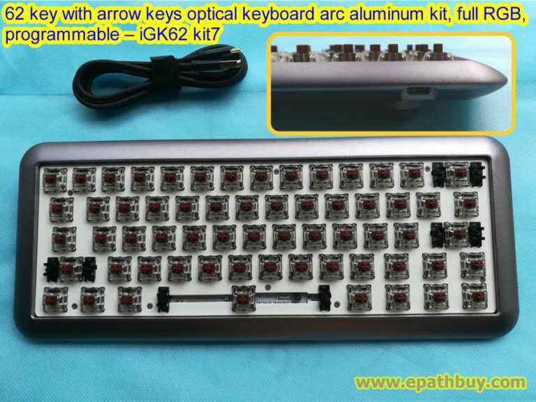 RGB backlit mechanical keyboard diy custom kit, arc aluminum case,62 ...