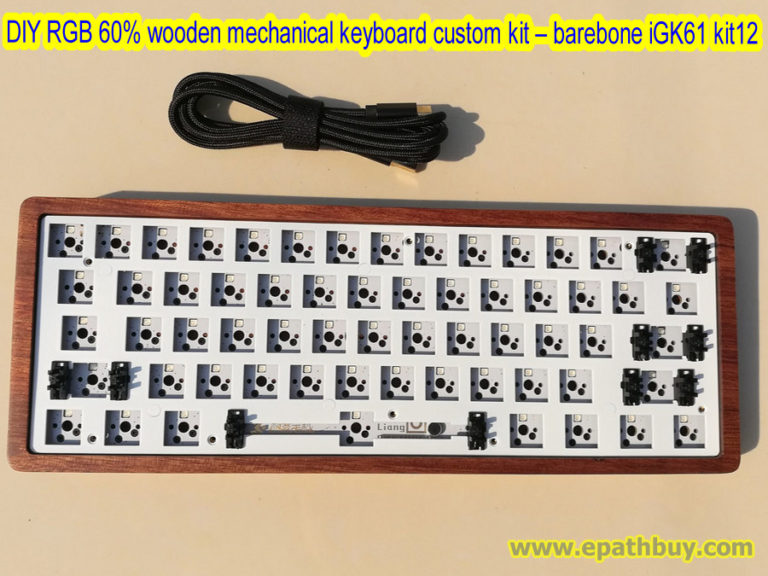 DIY RGB 60% mechanical keyboard custom kit - wooden keyboard shell, 61 ...