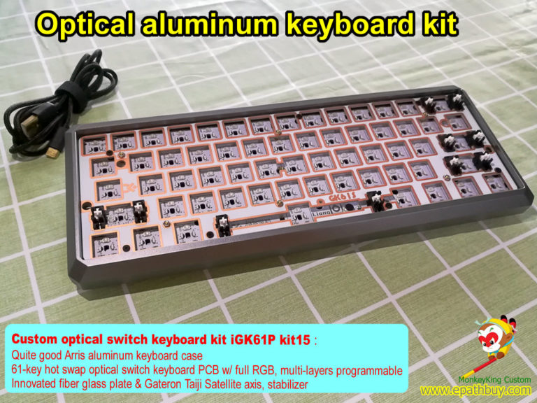 Custom optical switch keyboard kit, 60% optical aluminum mechanical ...