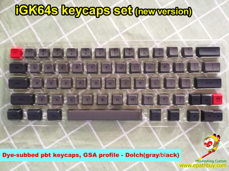 Custom iGK64(GK64), iGK64XS (GK64XS), iSK64 keycaps set: dye-subbed pbt ...
