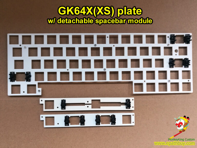 GK64XS plate, custom GK64X mechanical keyboard plate, detachable spacebar
