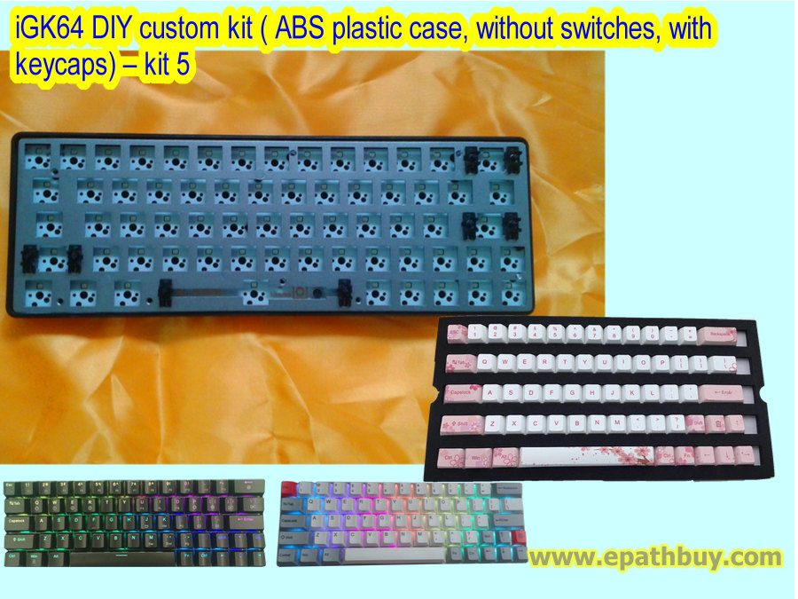iGK64 DIY custom kit ( ABS plastic case, without switches, with keycaps ...