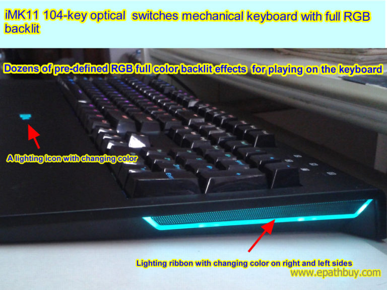 104-key optical key switches mechanical gaming keyboard with full RGB ...